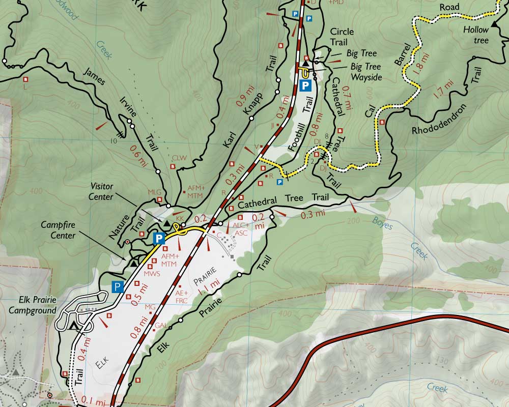 Redwood National and State Parks trail map